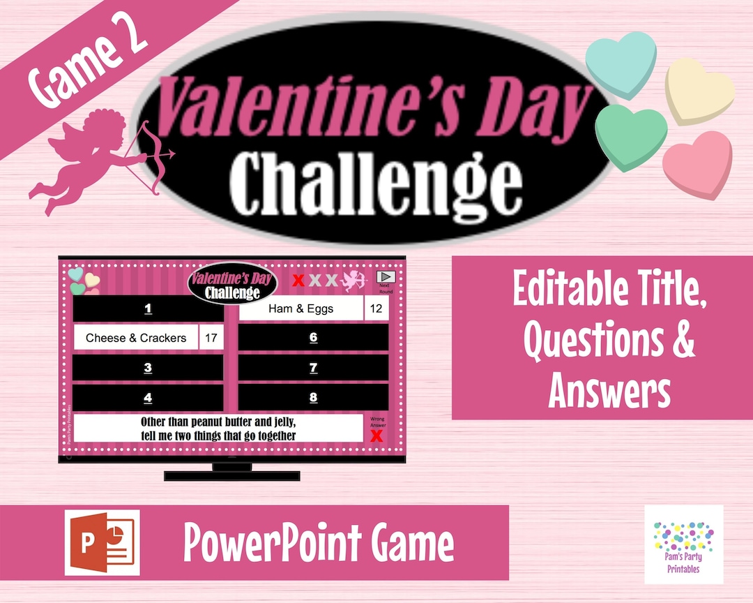 Valentine's Day Game Trivia Powerpoint Editable Game Valentines Day ...