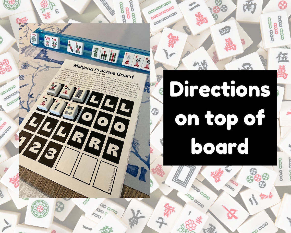 Mahjong Practice Board Printable for Mahjong Solo Practice Beginner ...
