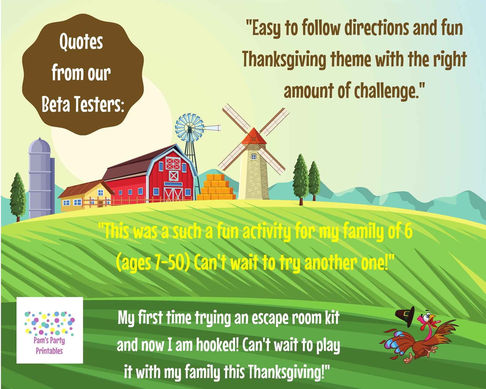 Turkey Troubles A DIY Escape Room Kit Thanksgiving Game | Etsy