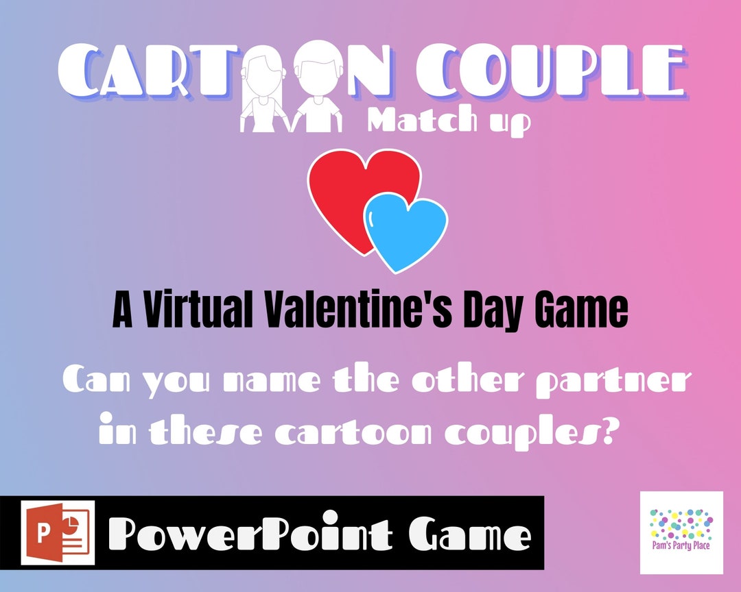 Valentine's Day Cartoon Couple Match up Powerpoint Game, Valentine's ...