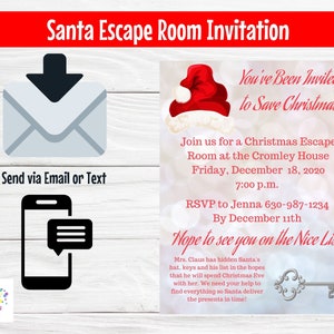 Digital Invitation for Oh No! Santa's List is Missing! - A DIY Escape ...