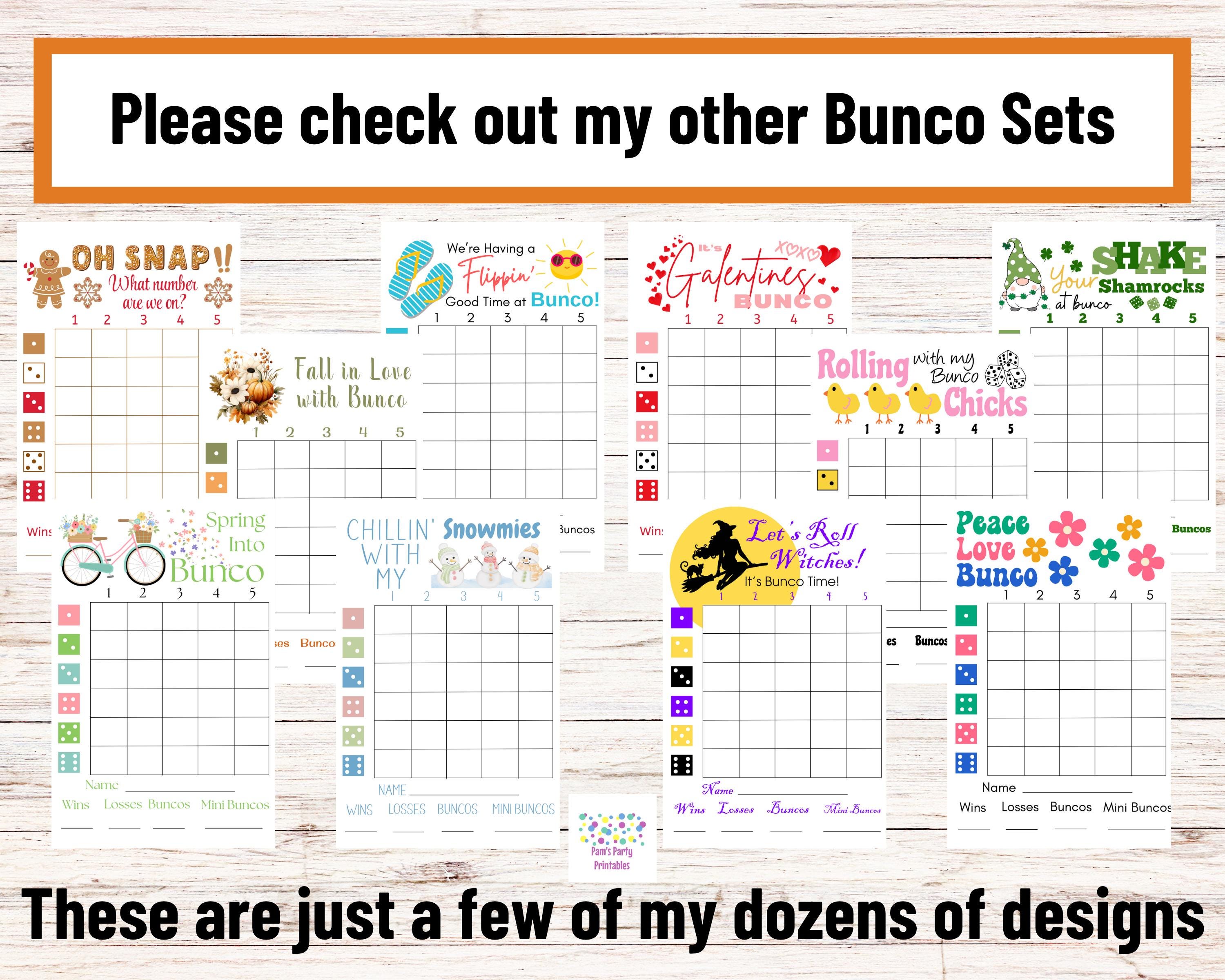 Bunco Sheets for Fall Pumpkin Spice Score Sheets, Autumn Bunco ...