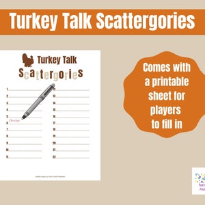 Thanksgiving Scattergories, Powerpoint Game, Thanksgiving Game, Team ...