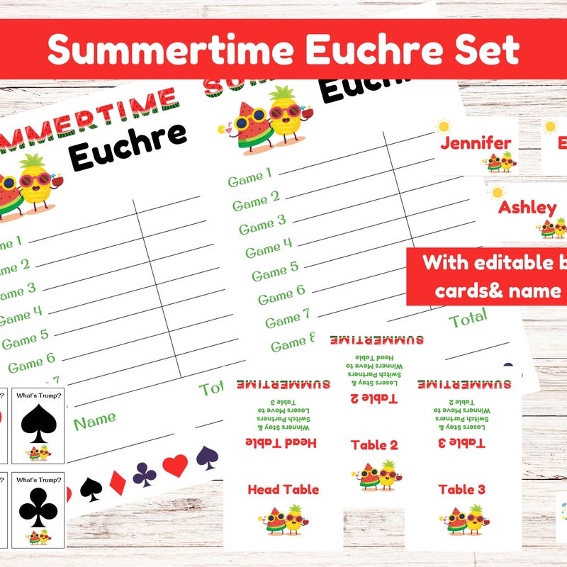 Printable Progressive Euchre Score Card - Etsy