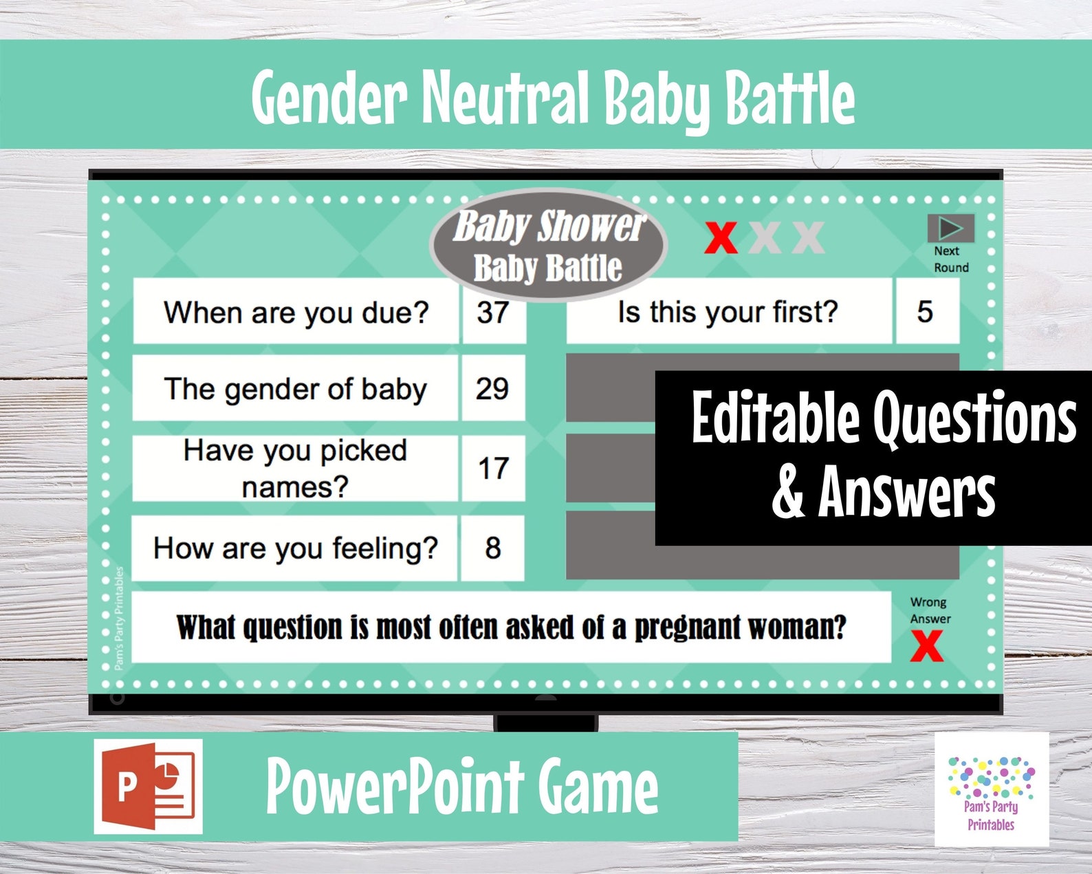 Virtual or Large Screen Game Gender Neutral Baby Battle - Etsy