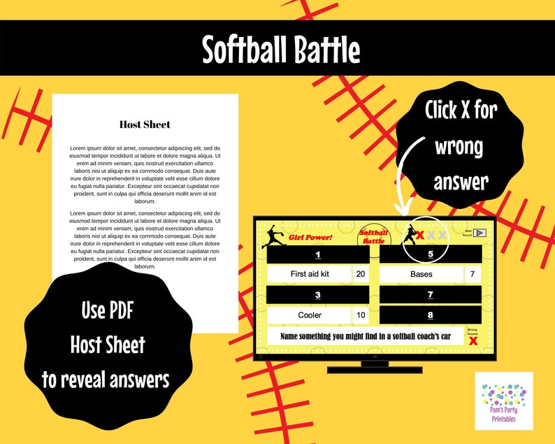 Virtual Game Softball Battle Interactive Powerpoint Game - Etsy