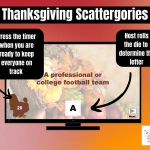 Thanksgiving Scattergories Powerpoint Game Halloween Themed Word Game ...