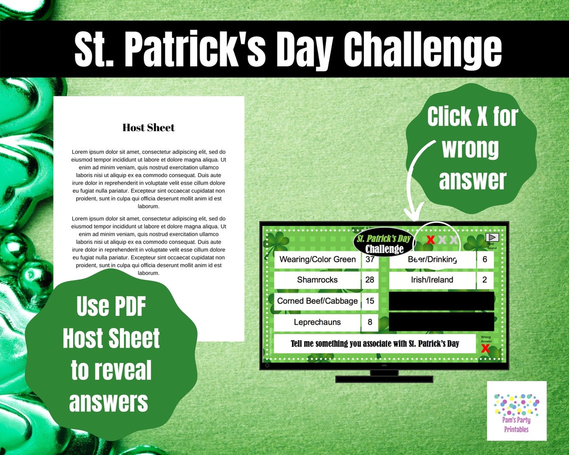 Virtual Bundle St. Patrick's Day Scattergories Powerpoint | Etsy