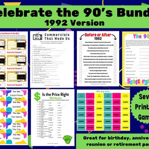 1992 Bundle of Games - 30th Birthday, 30th Anniversary, Class of 1992 ...