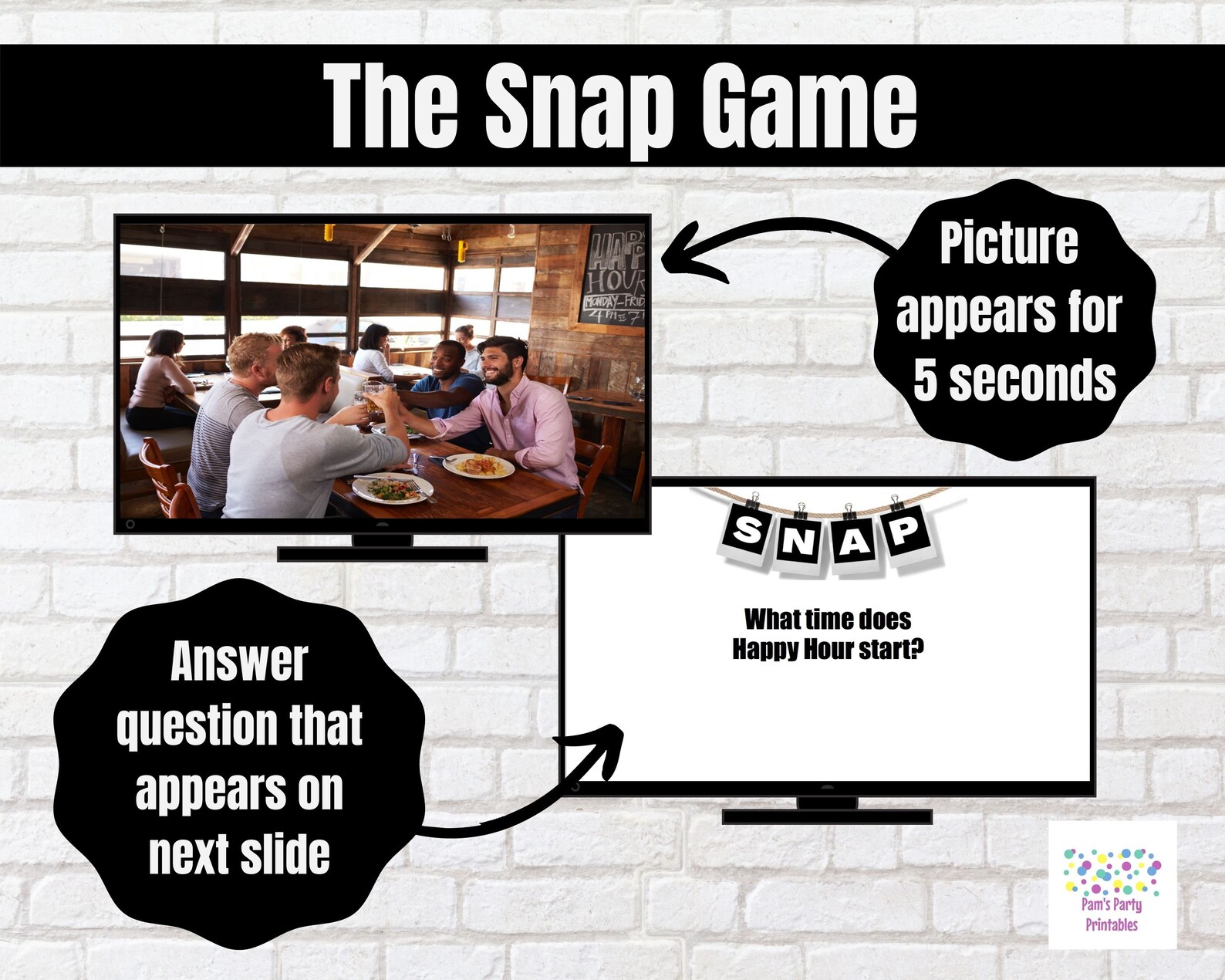 The Snap Anytime Memory Game Virtual Zoom or Large Screen - Etsy