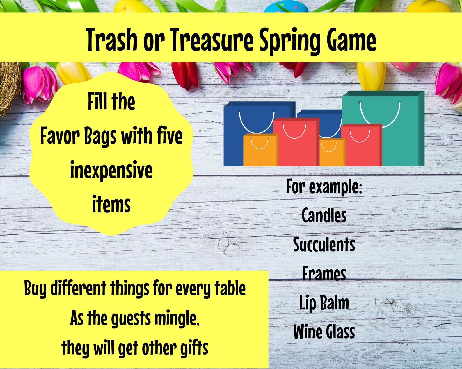 Springtime/easter Trash or Treasure Printable Dice & Card Game - Etsy