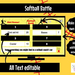 Virtual Game Softball Battle - Interactive Powerpoint Game - Softball ...