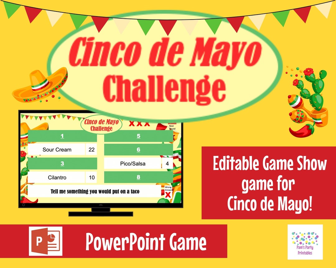 Cinco De Mayo Challenge: Editable Powerpoint Game Show (digital ...