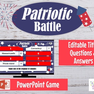 Patriotic Battle Powerpoint Game: 4th of July, Memorial Day (digital ...