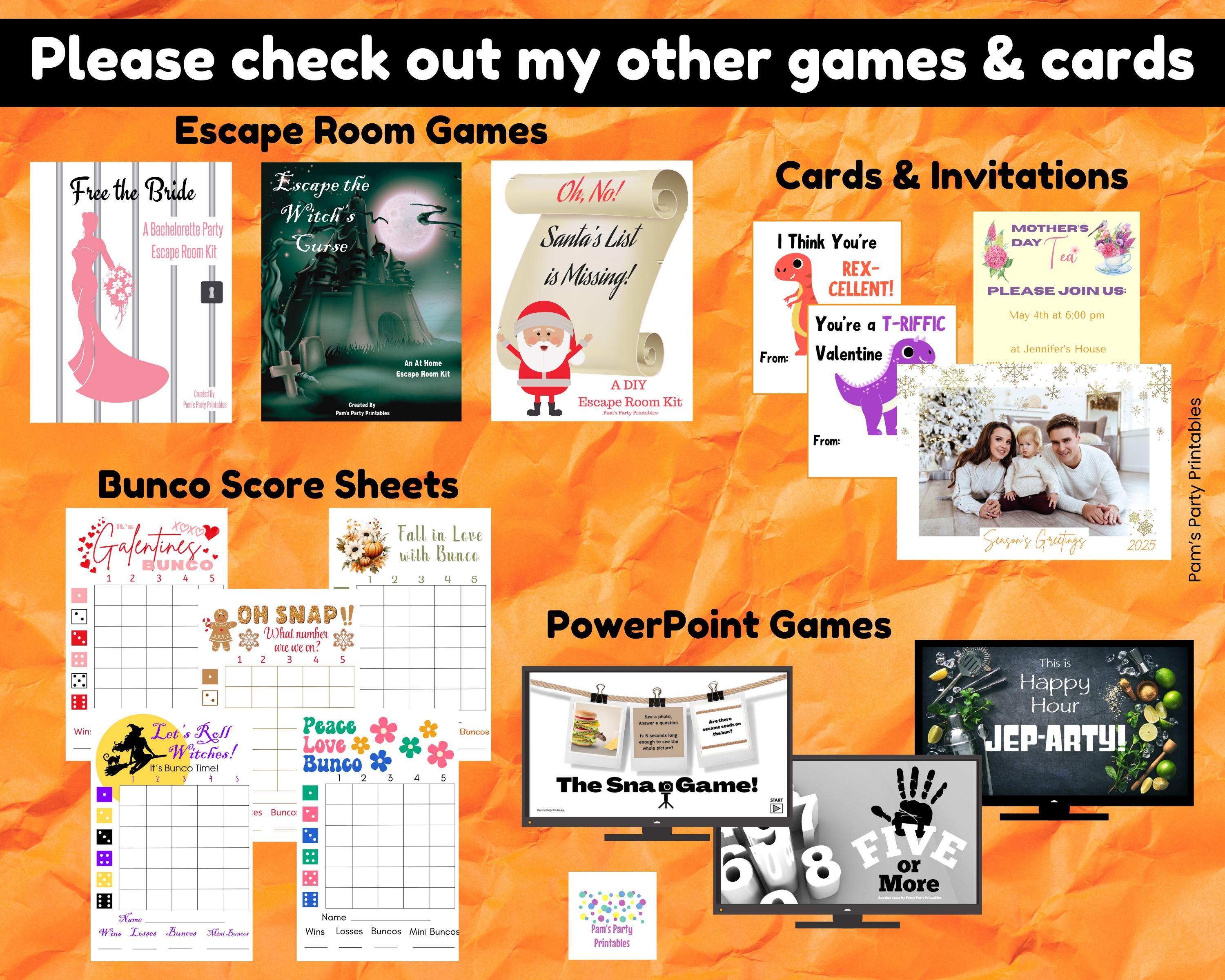 Halloween Trick or Treat Game Cards Editable PDF Kids Printable Party ...