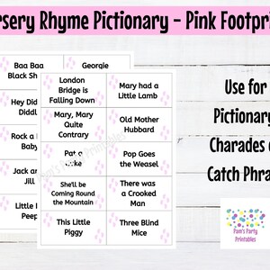 It's A Girl, Pink Footprints Theme Baby Shower Game Bundle, Scavenger ...