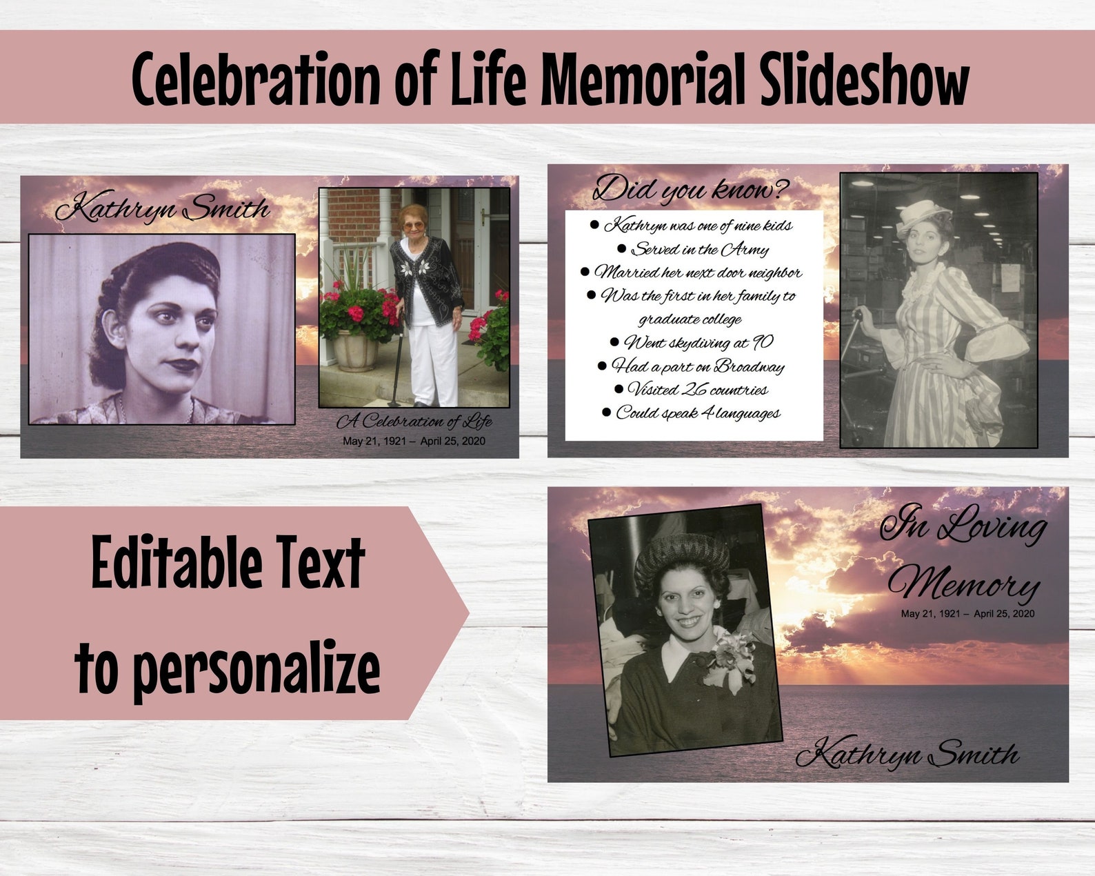 Celebration of Life Slideshow: Sunset Memorial Powerpoint Template ...