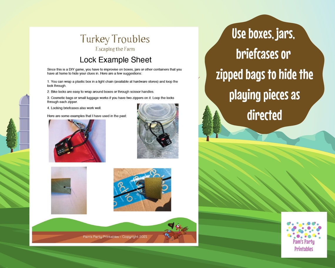 Turkey Troubles A DIY Escape Room Kit Thanksgiving Game | Etsy