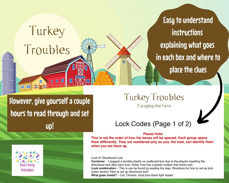Turkey Troubles A DIY Escape Room Kit Thanksgiving Game - Etsy