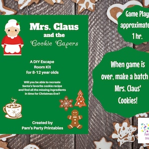 Mrs. Claus' Cookie Capers A Christmas DIY Escape Room Kit for 8-12 Year ...