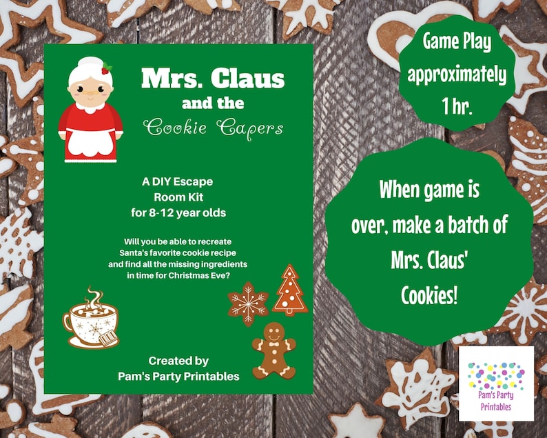 Mrs. Claus' Cookie Capers A Christmas DIY Escape Room | Etsy