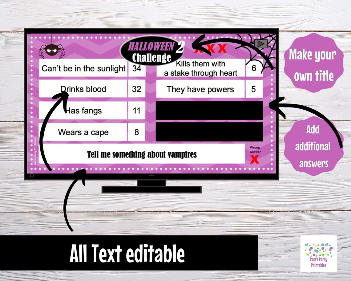 Halloween Challenge Game Bundle Editable Powerpoint - Etsy