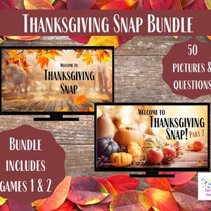 Thanksgiving Snap Game Bundle! Memory Game, Virtual Large Screen Game ...