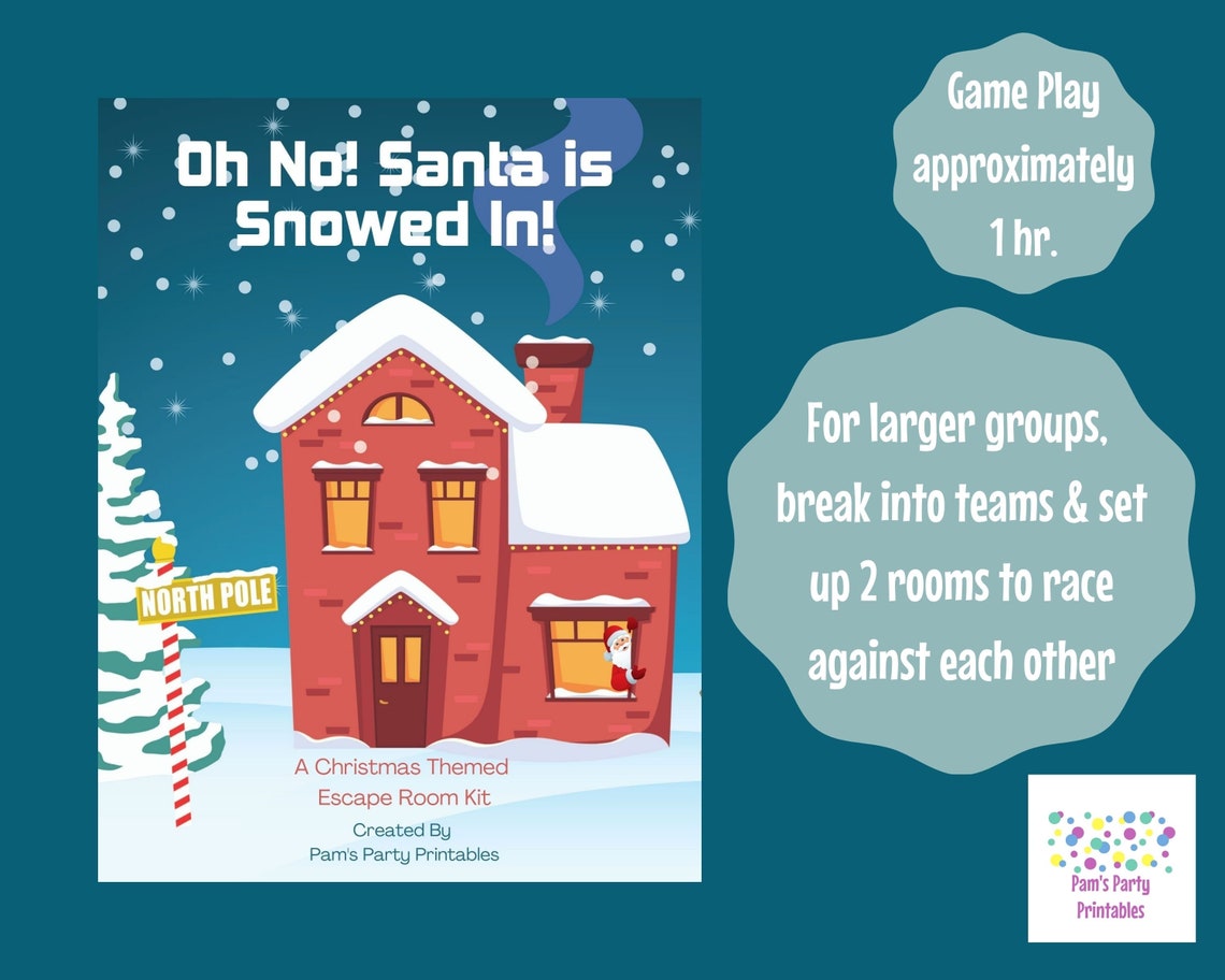 Oh No Santa is Snowed In A DIY Escape Room Kit Christmas - Etsy