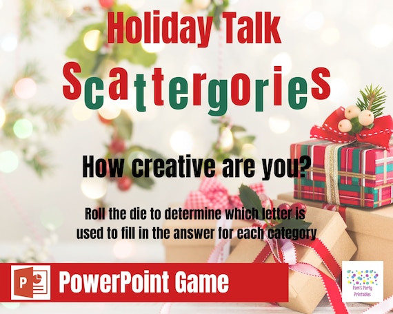 Virtual Christmas or Large Screen Game, Holiday Scattergories ...