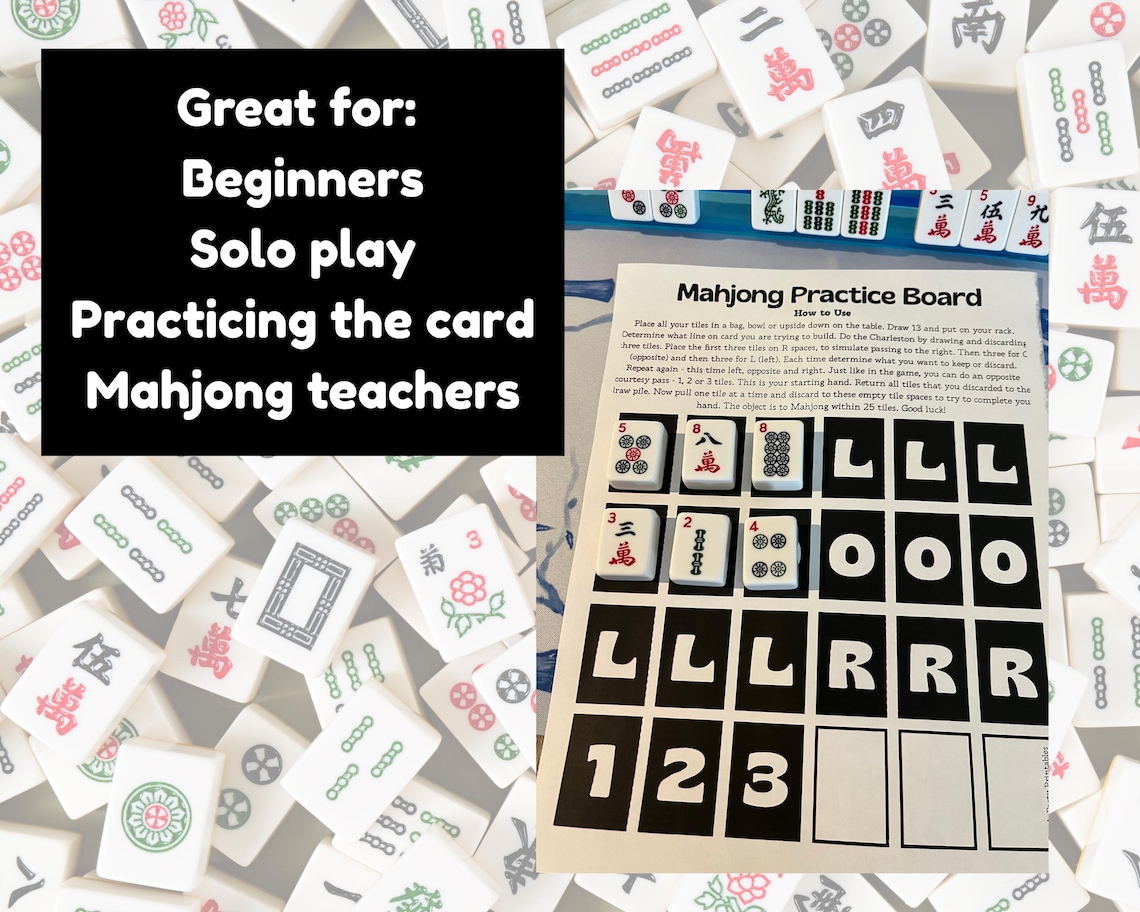 Mahjong Practice Board Printable for Mahjong Solo Practice Beginner ...