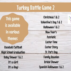 Turkey Battle Game 2, Editable Powerpoint, Thanksgiving Party Game ...