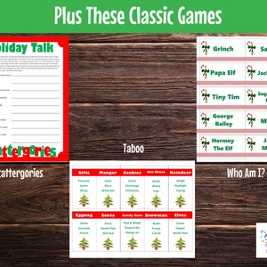 Christmas Printable Games Bundle -lot of 12 Games - Taboo, Scavenger ...