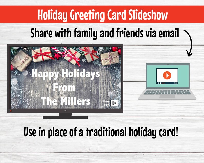 DIY Digital Holiday Christmas Card Slideshow Template | Etsy