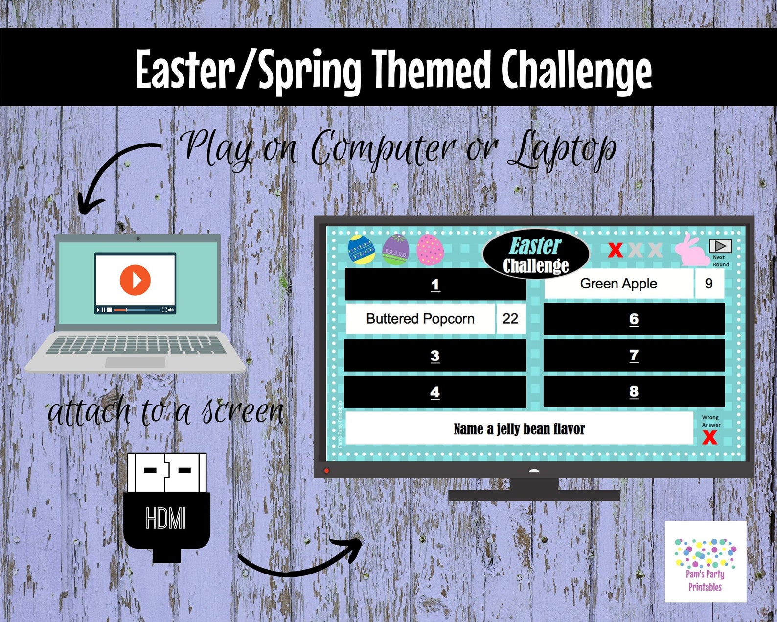 Virtual Large Screen Easter Game Spring Game Challenge - Etsy
