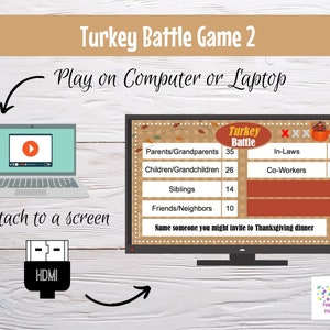 Turkey Battle Game 2, Editable Powerpoint, Thanksgiving Party Game ...