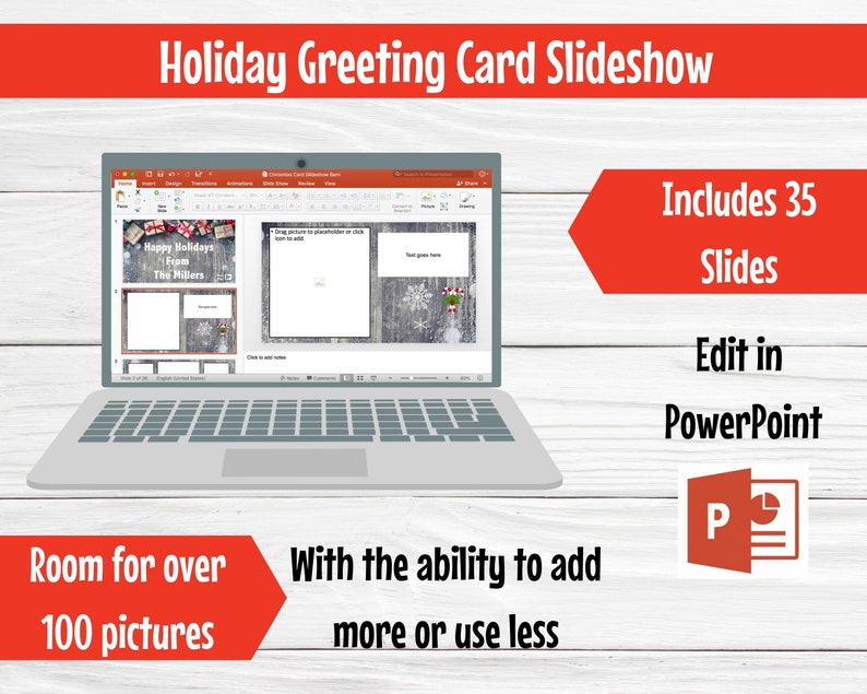DIY Digital Holiday Christmas Card Slideshow Template | Etsy