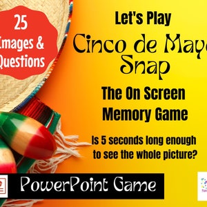 Cinco De Mayo Snap Memory Game! Virtual, Zoom or Large Screen ...