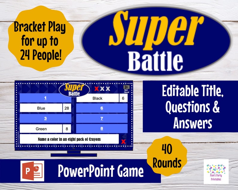 Virtual Game Super Battle Game Editable Powerpoint Game - Etsy