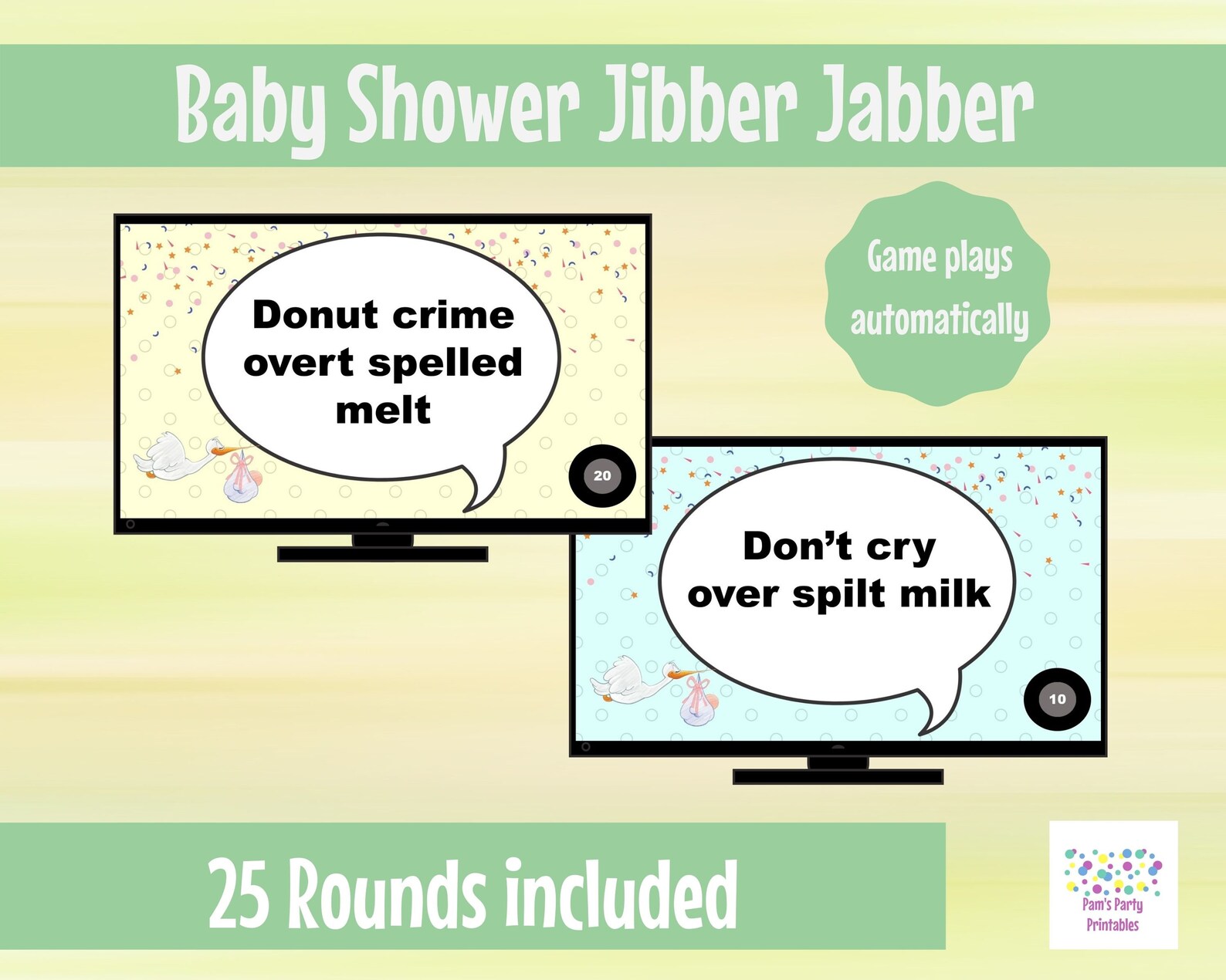 Virtual or Large Screen Game Baby Shower Bundle. Zoom Game | Etsy
