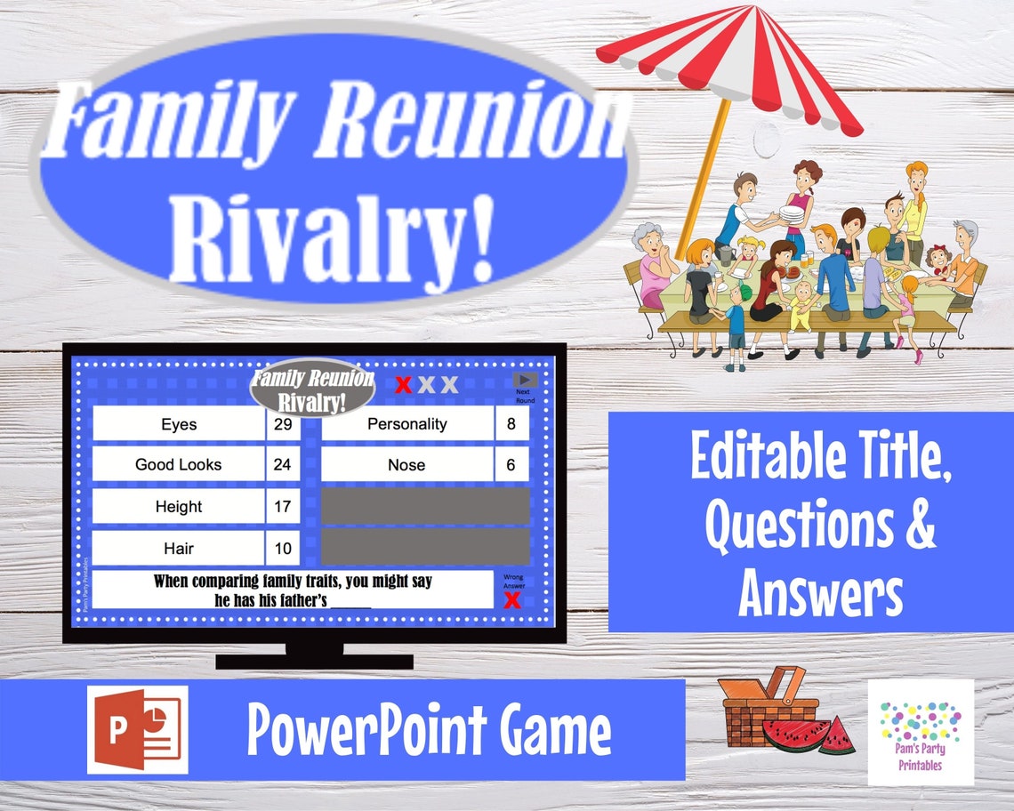 Family Reunion Rivalry Battle Game Editable Powerpoint Game - Etsy