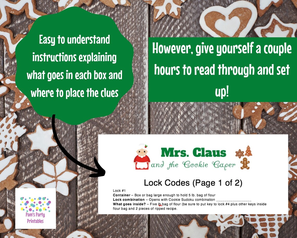 Mrs. Claus' Cookie Capers A Christmas DIY Escape Room | Etsy