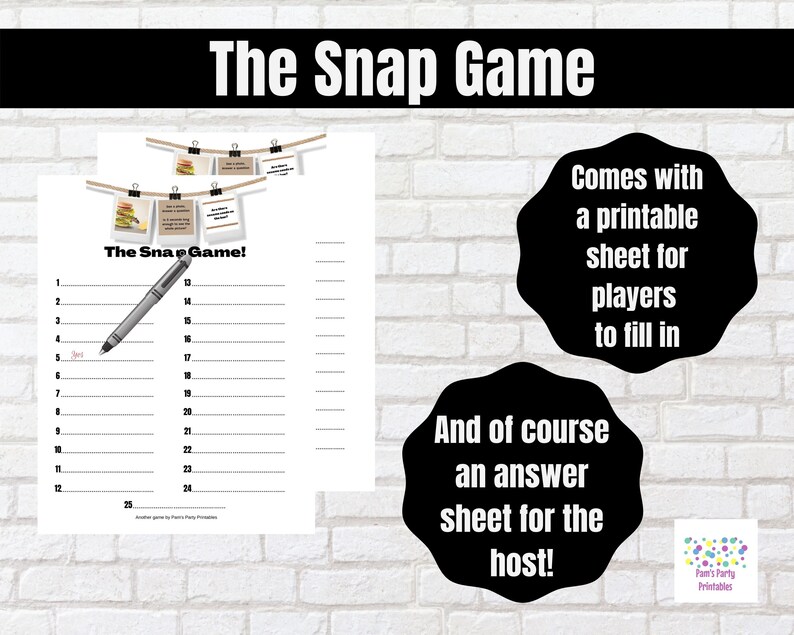 The Snap Anytime Memory Game Virtual Zoom or Large Screen - Etsy