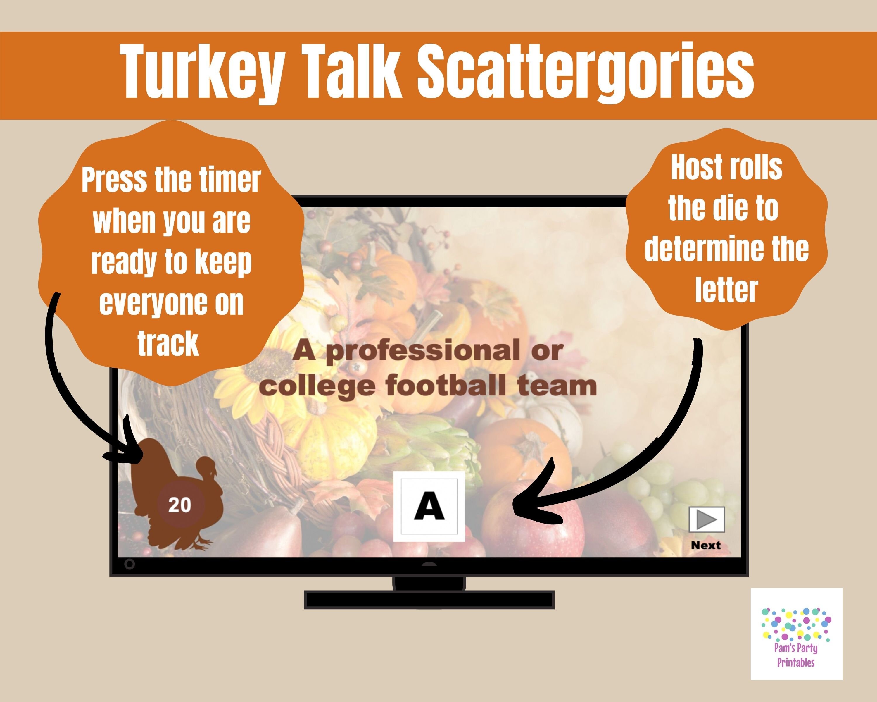 Thanksgiving Scattergories Powerpoint Game Thanksgiving - Etsy