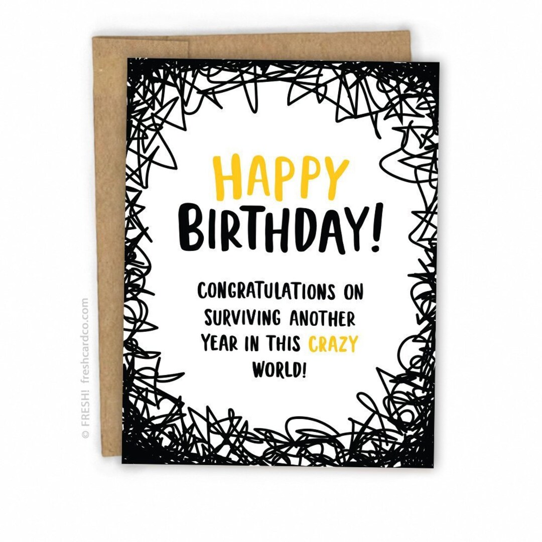 Birthday Card Funny Birthday Card Happy Birthday Card - Etsy