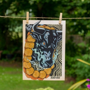 FOALS - Black Bull Print - Etsy UK