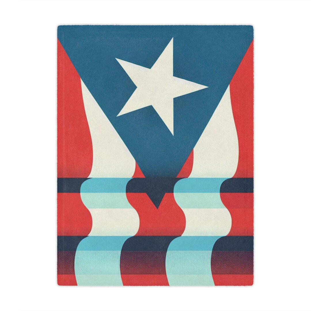 Puerto Rican Flag Microfiber Blanket - Etsy