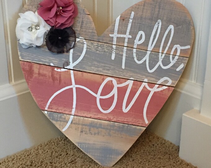 Wood Pallet Heart Sign Love Wooden Heart Sign Rose Quartz - Etsy