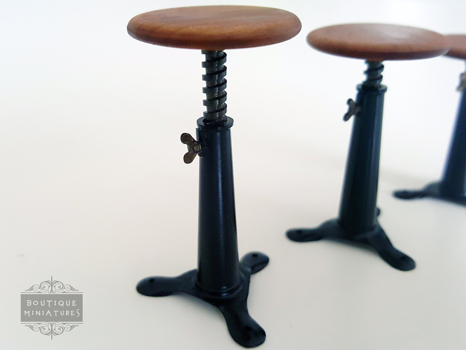 Miniature Stool, Height Adjustable Corkscrew From SINGER, Vintage ...