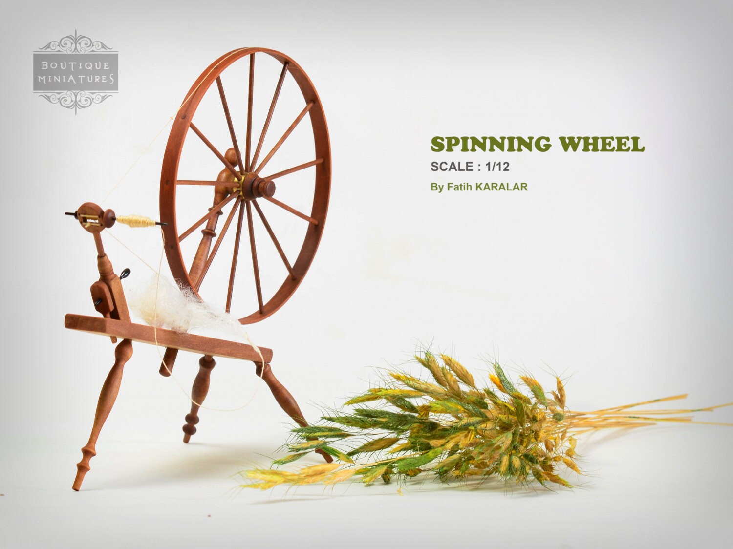 Miniature Spinning Wheel Walking Spin Spindle Dollhouse - Etsy