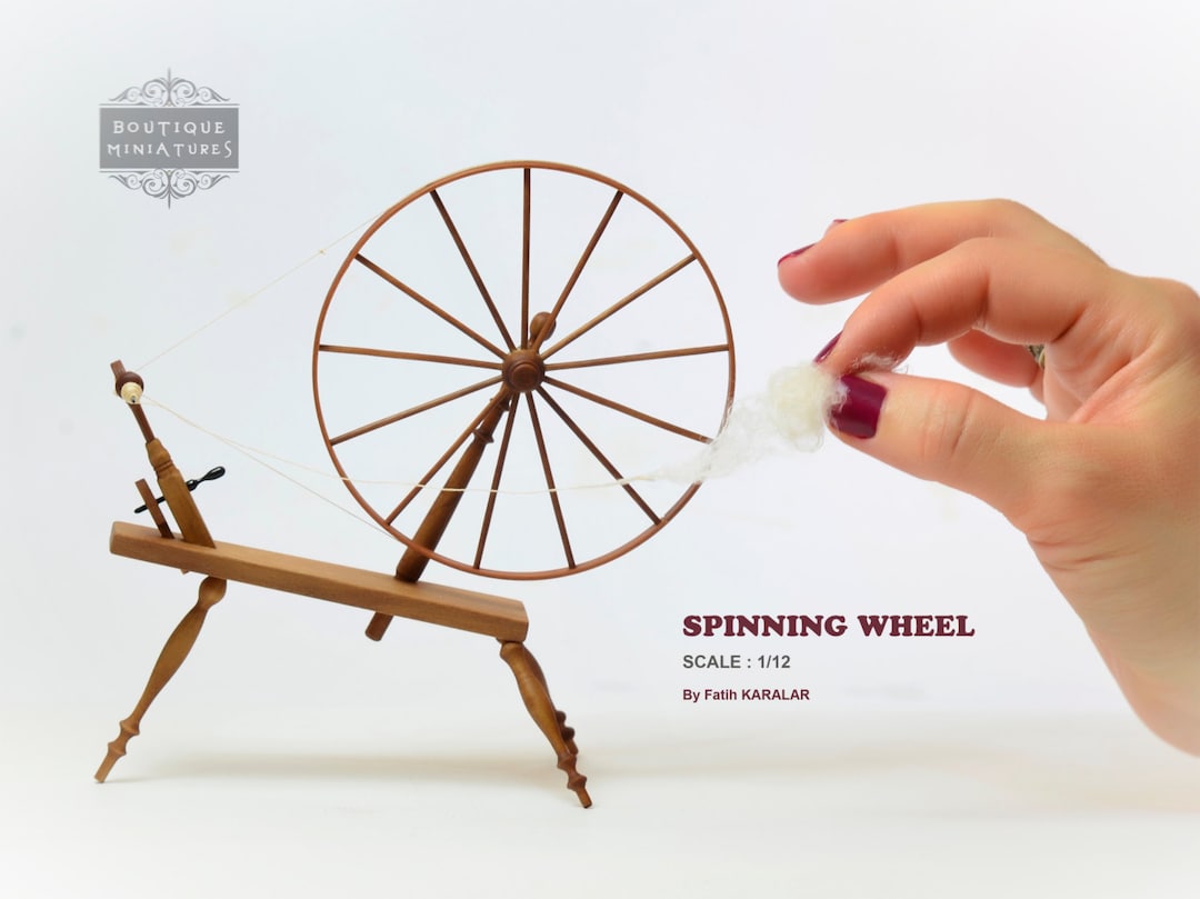 Miniature Spinning Wheel Walking Spin Spindle Dollhouse - Etsy